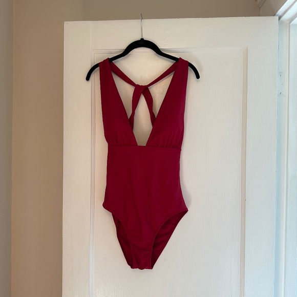 summersalt | Swim | Summersalt The Plunge One Piece Swim Suit Sangria ...